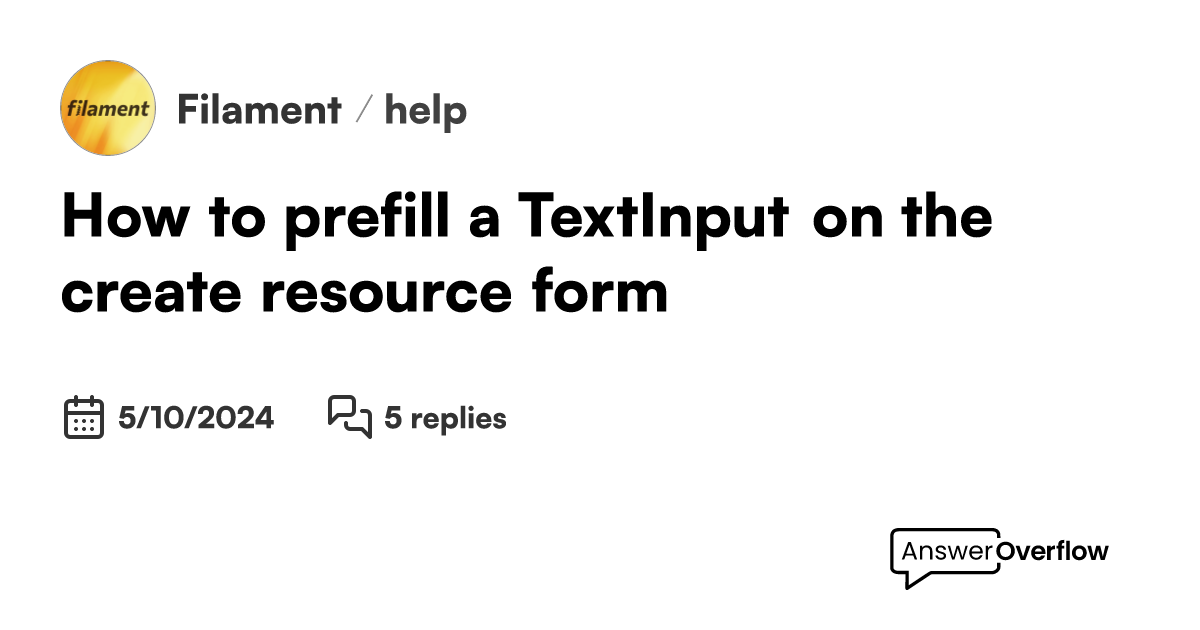 How to prefill a TextInput on the create resource form? - Filament