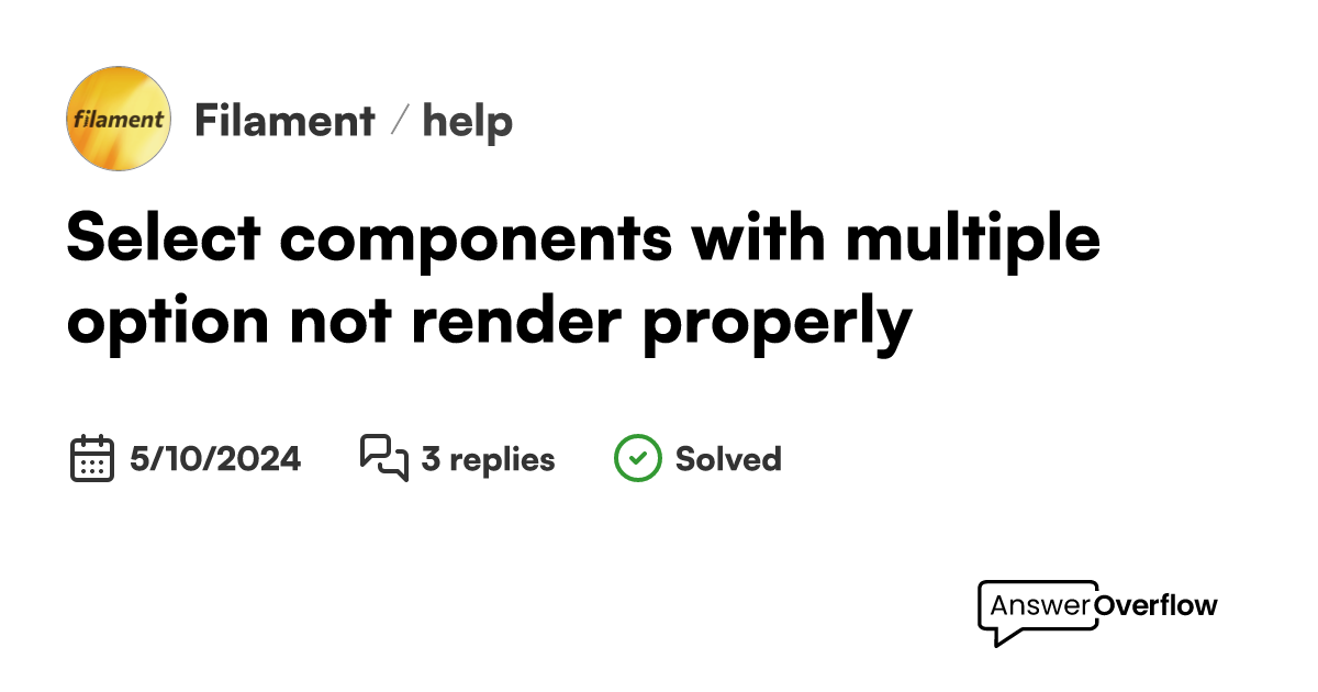 Select components with multiple option not render properly - Filament