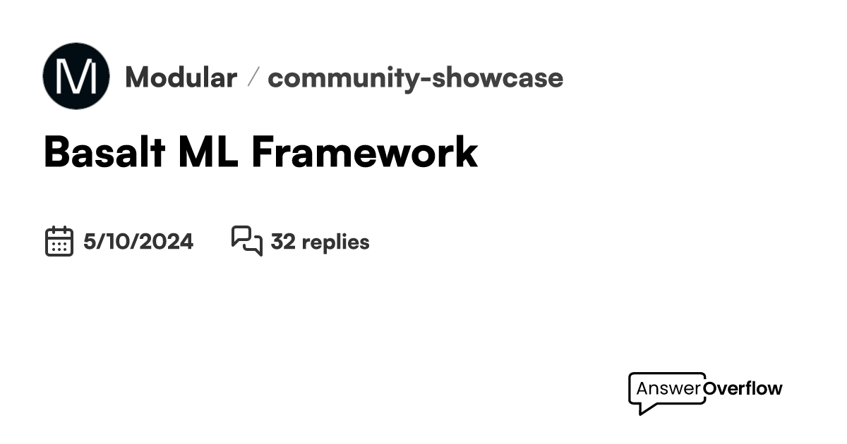 Basalt: ML Framework - Modular