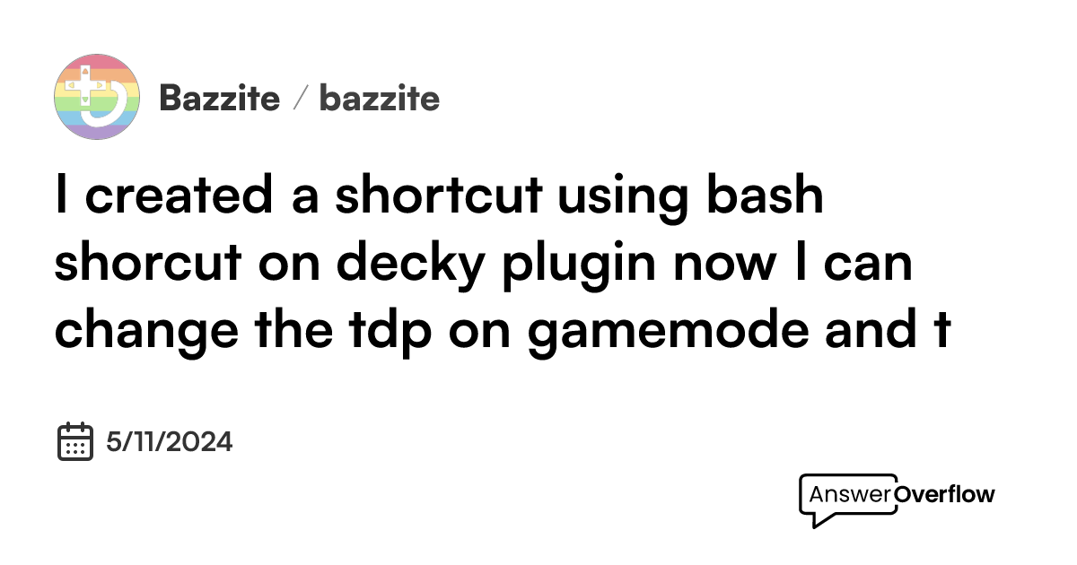 I created a shortcut using bash shorcut on decky plugin, now I can change the tdp on gamemode ...