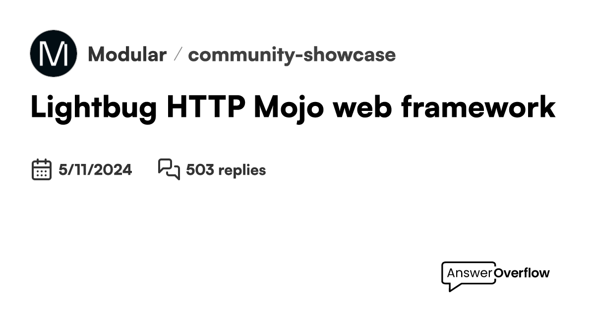 Lightbug HTTP: Mojo web framework - Modular