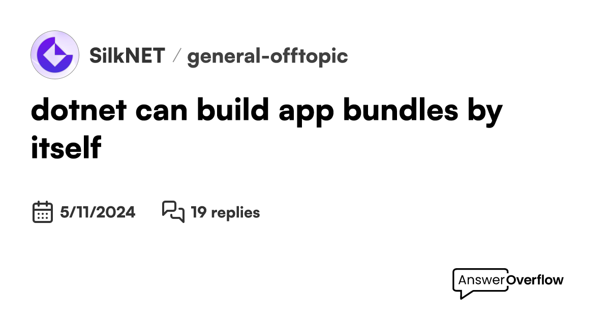 dotnet can build app bundles by itself? - Silk.NET