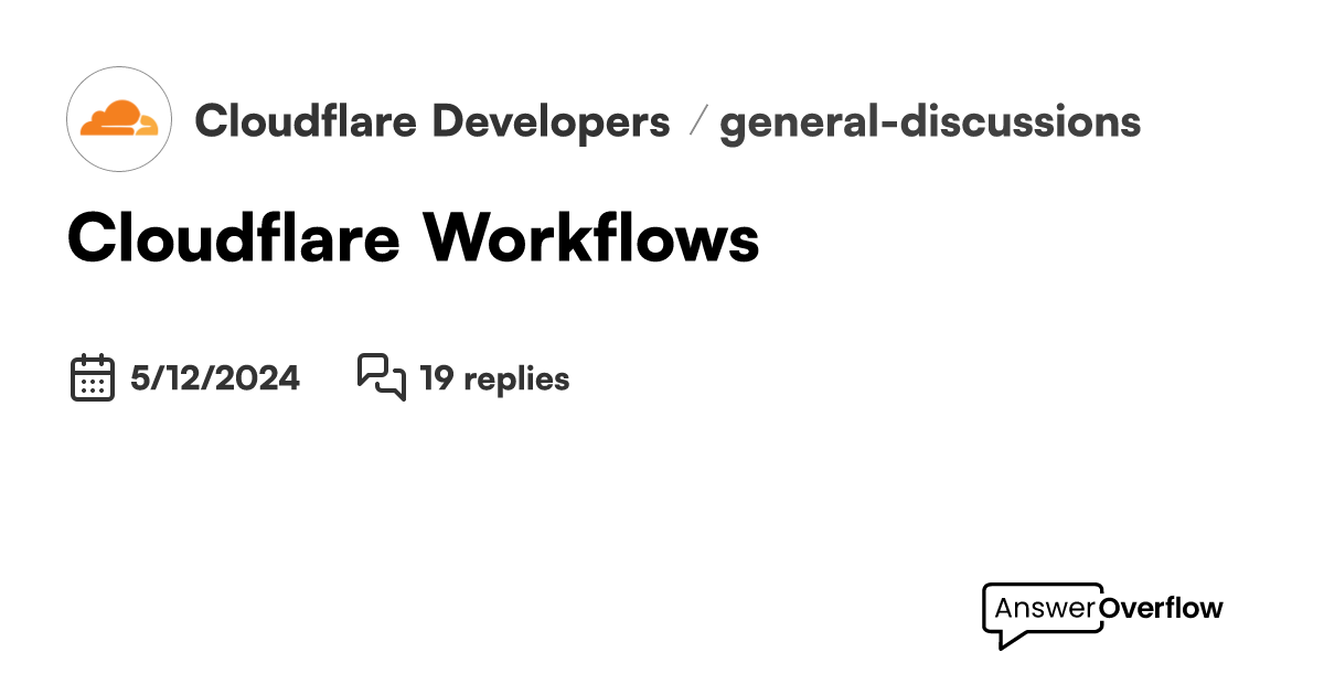 Cloudflare Workflows - Cloudflare Developers