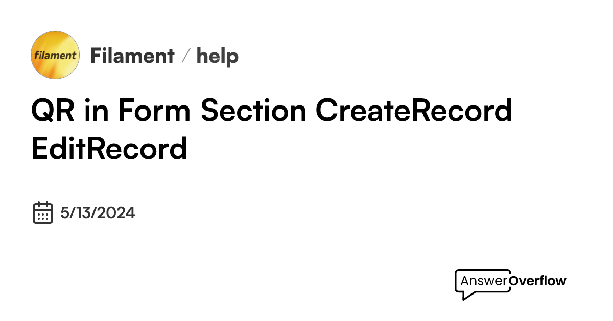 QR in Form Section [CreateRecord, EditRecord] - Filament