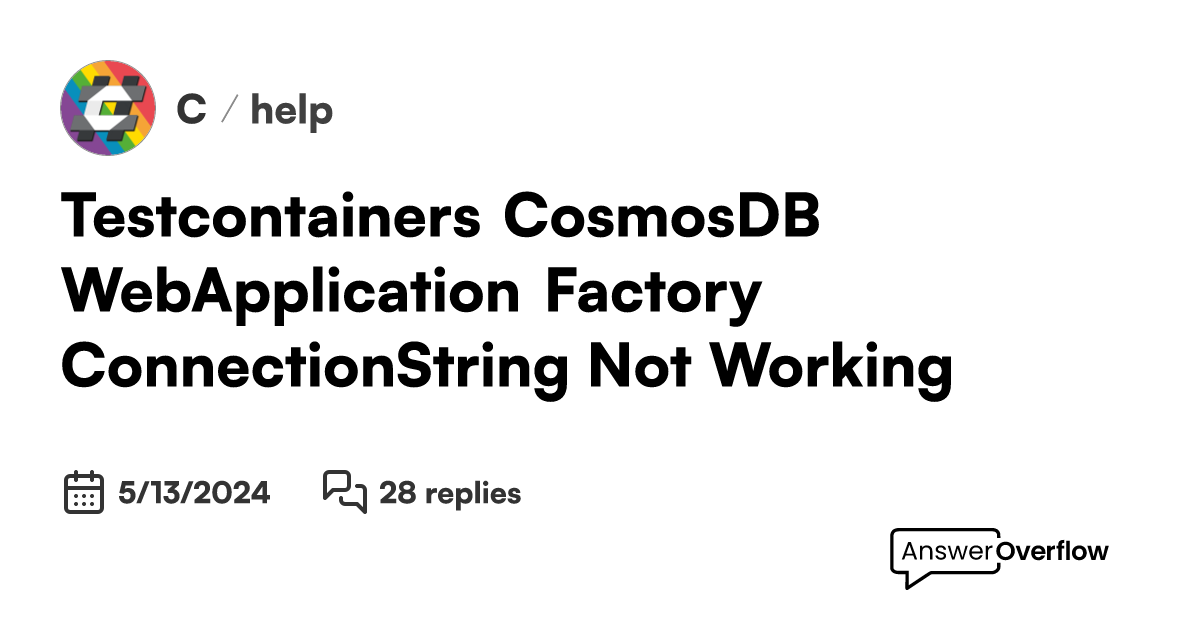 Testcontainers Cosmosdb Webapplication Factory Connectionstring Not Working C