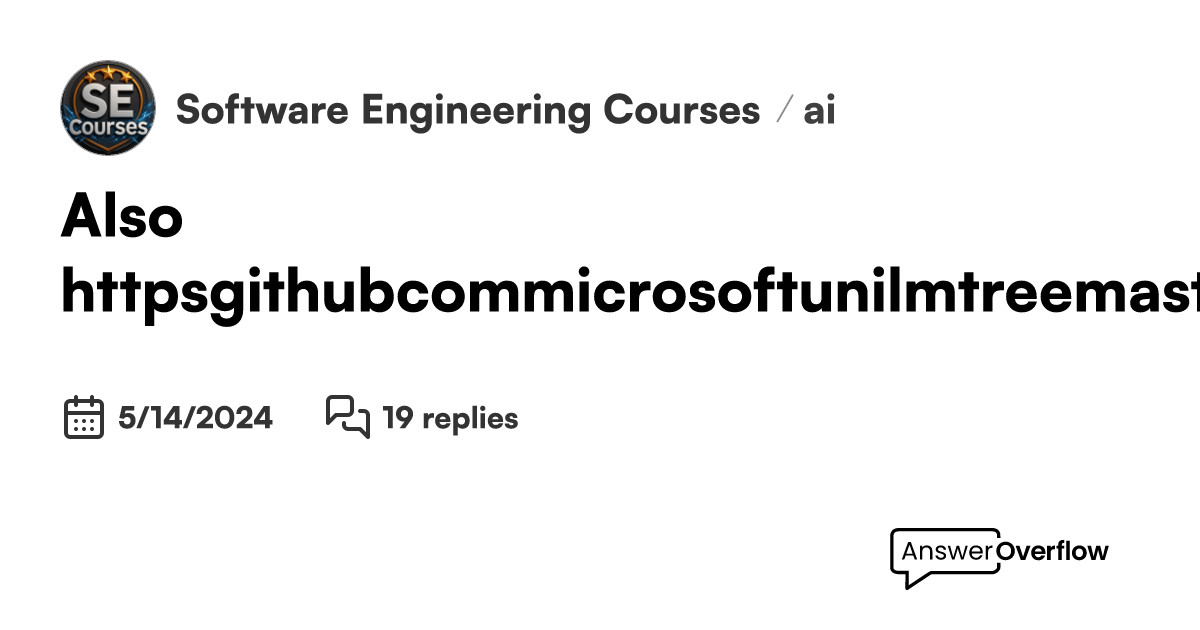 Also: https://github.com/microsoft/unilm/tree/master/kosmos-2.5 - Software Engineering Courses ...