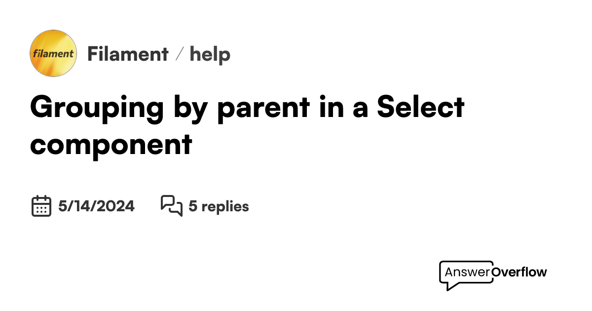 Grouping by parent in a Select component - Filament