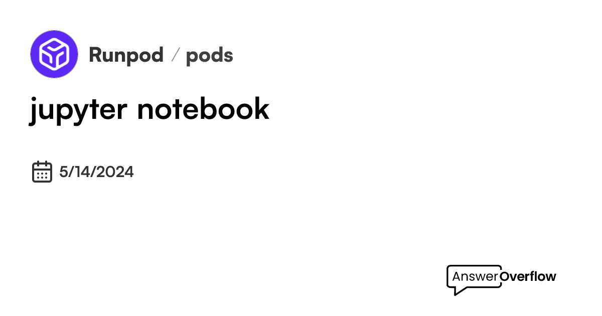 jupyter notebook - RunPod