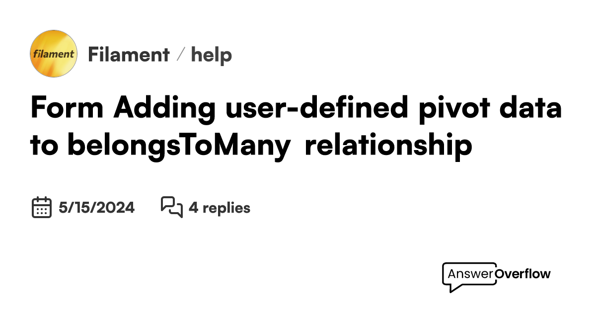 Form: Adding user-defined pivot data to belongsToMany relationship - Filament
