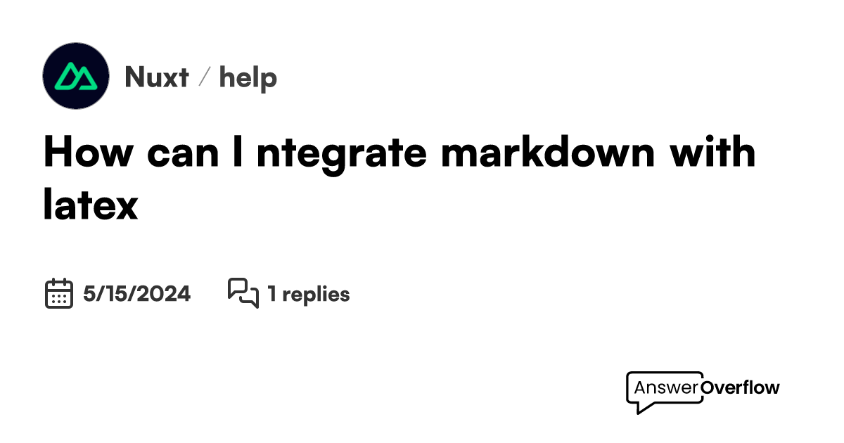 How can I ntegrate markdown with latex? - Nuxt