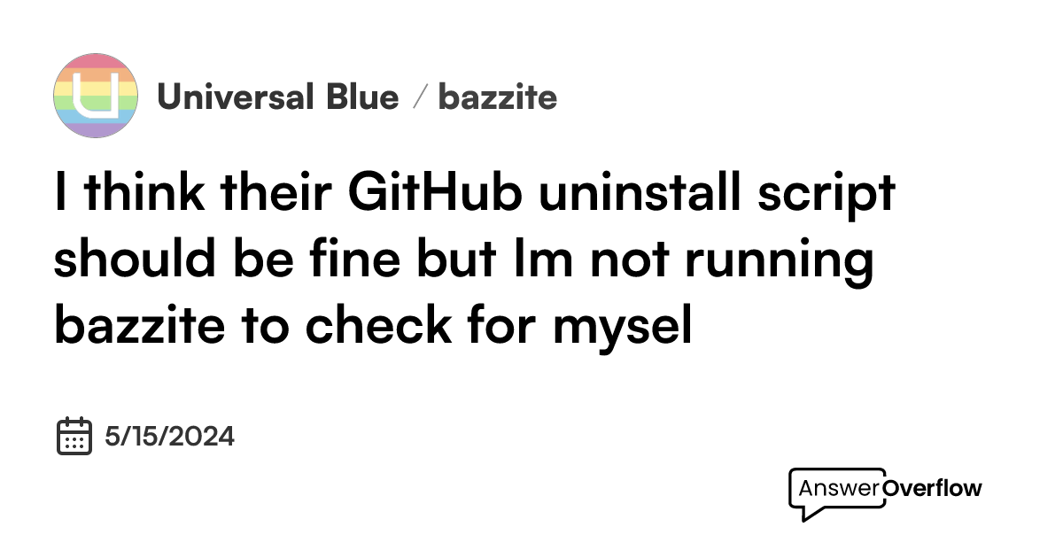 I think their GitHub uninstall script should be fine but I’m not ...