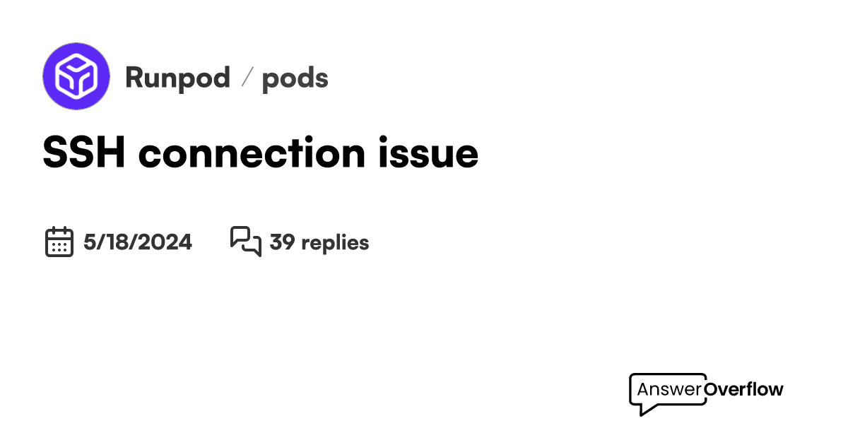 SSH connection issue - Runpod