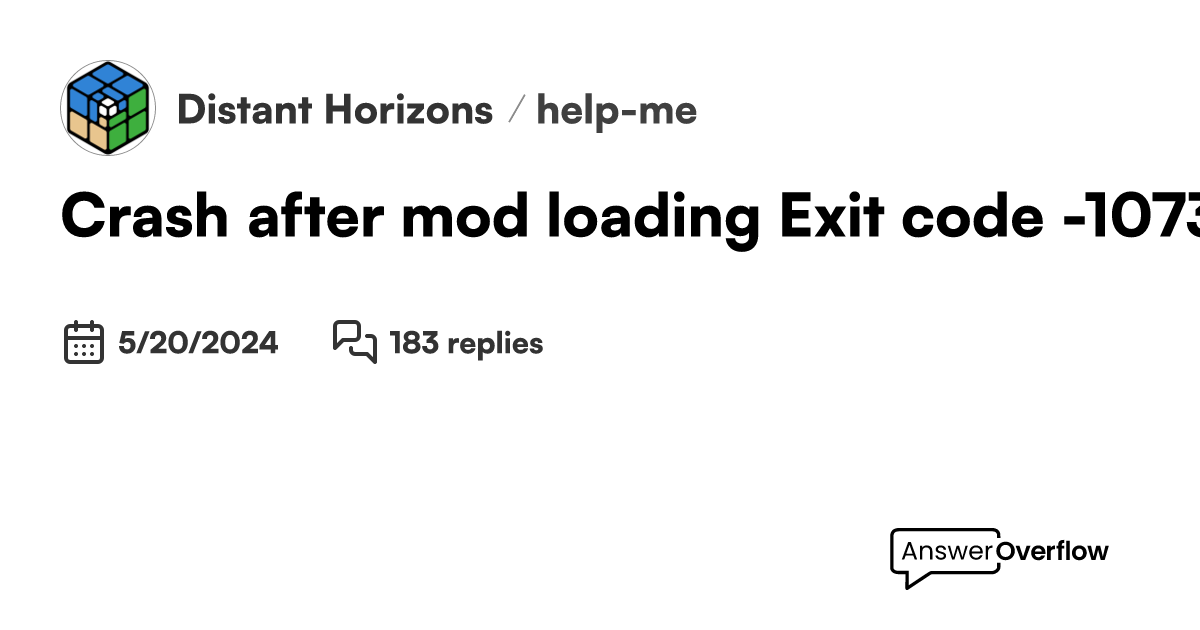 Crash after mod loading: "Exit code: -1073740940" - Distant Horizons