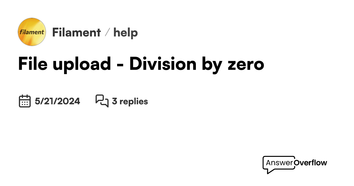 File upload - Division by zero - Filament
