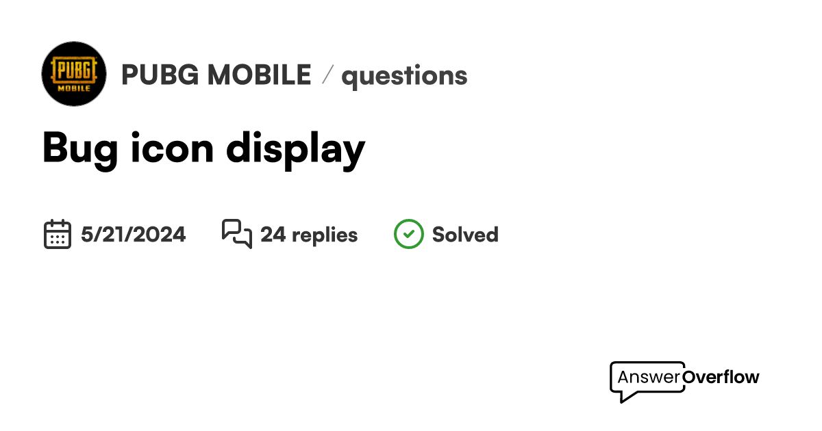 Bug / icon display - PUBG MOBILE