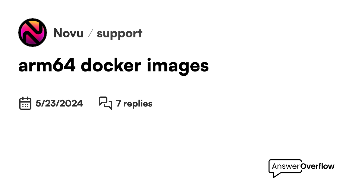 arm64 docker images - Novu