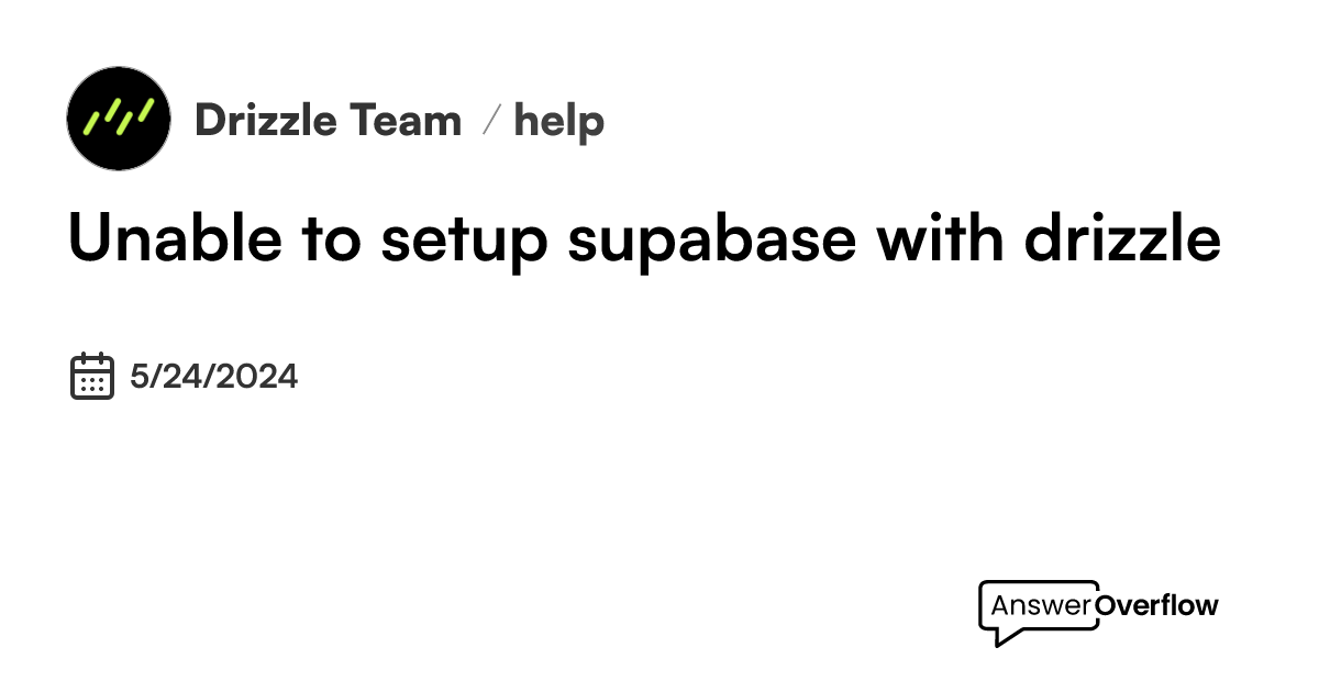 Unable to setup supabase with drizzle - Drizzle Team