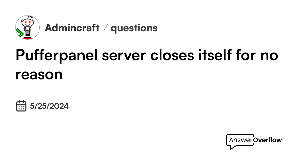 Pufferpanel server closes itself for no reason. - Admincraft