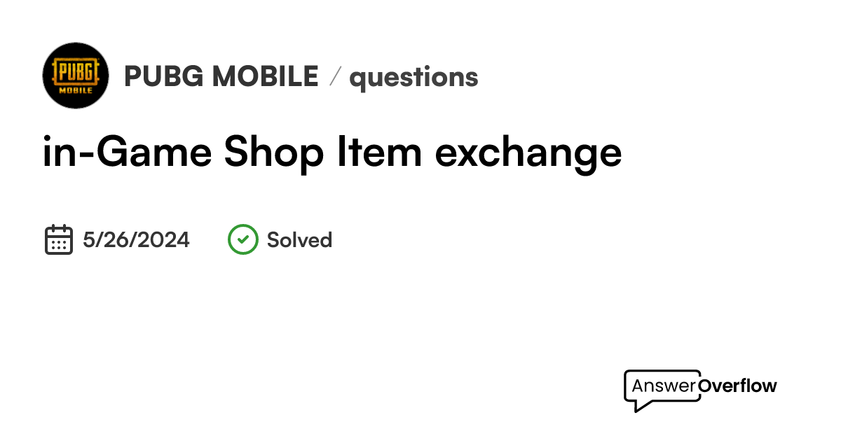 in-Game Shop Item exchange - PUBG MOBILE