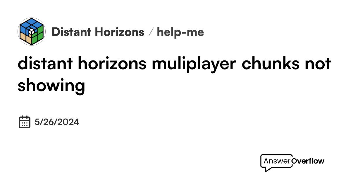 distant horizons muliplayer chunks not showing - Distant Horizons