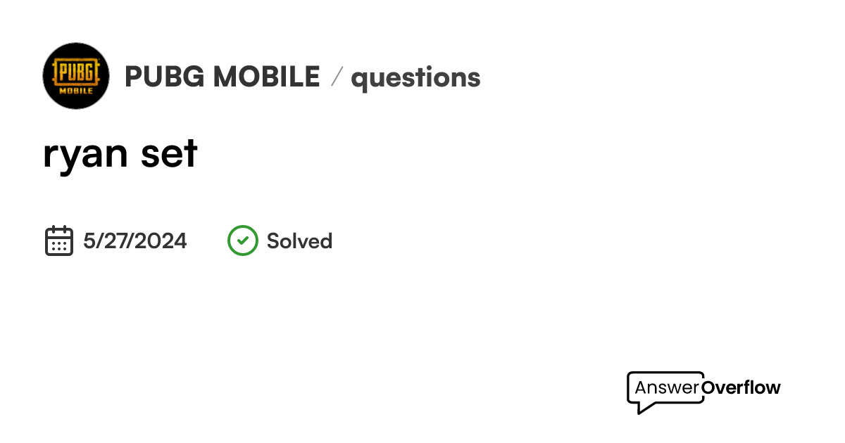 ryan set - PUBG MOBILE