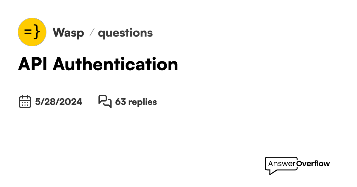 API Authentication - Wasp