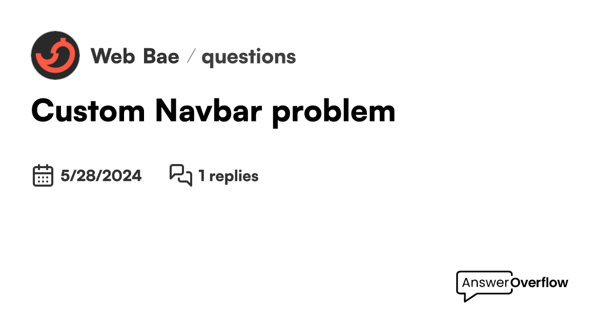 Custom Navbar problem - Web Bae