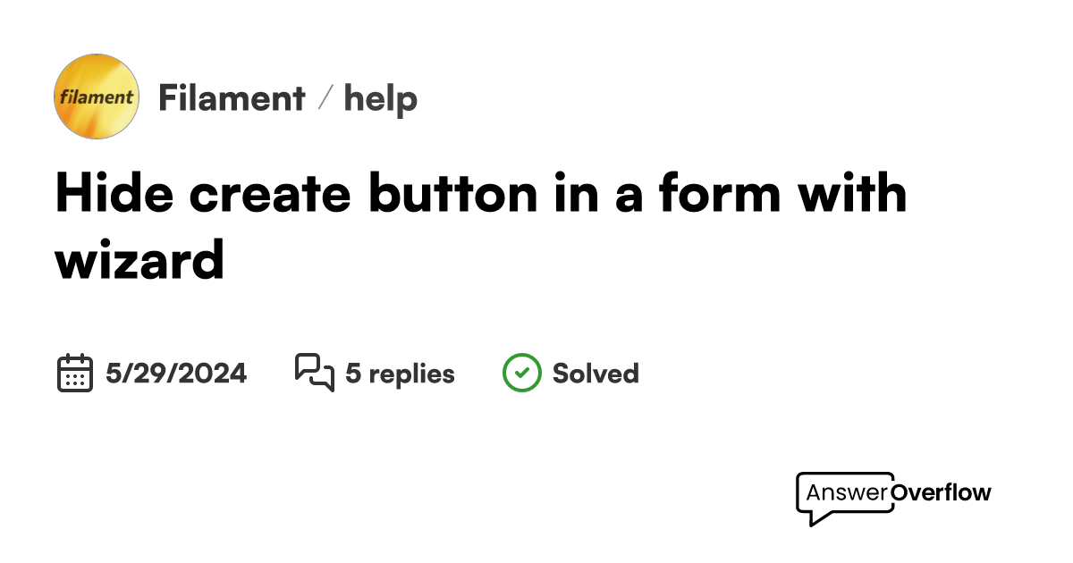 Hide Create Button In A Form With Wizard Filament