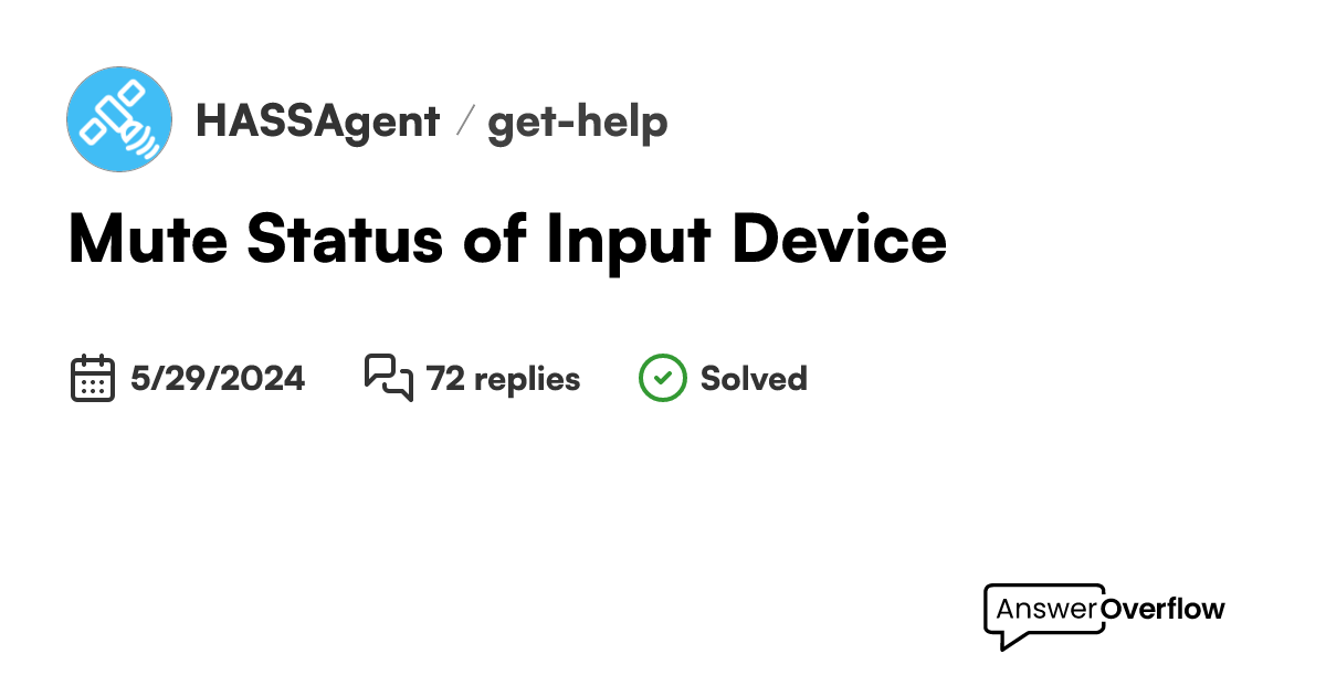 Mute Status of Input Device - HASS.Agent