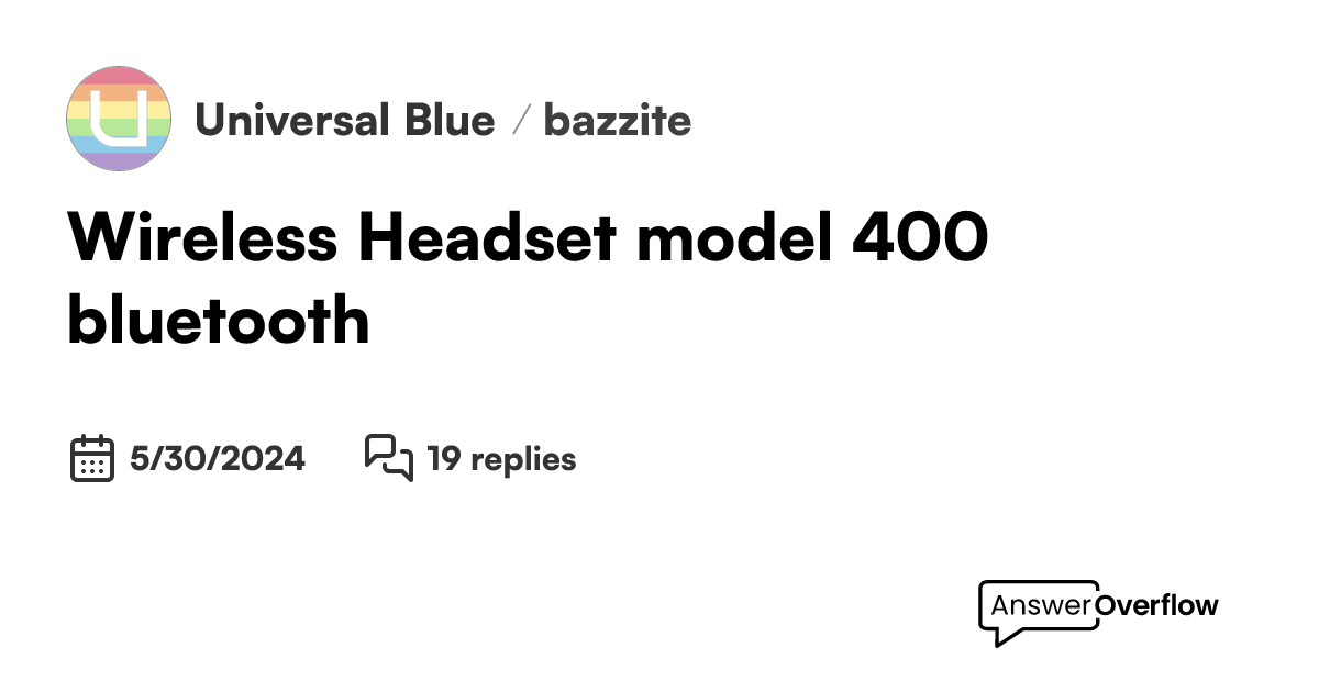 Wireless Headset, model 400, bluetooth - Universal Blue