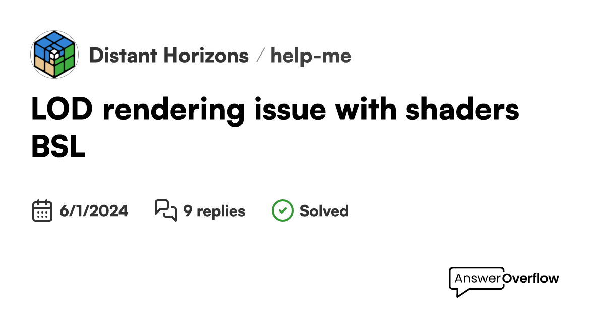 LOD rendering issue with shaders (BSL) - Distant Horizons