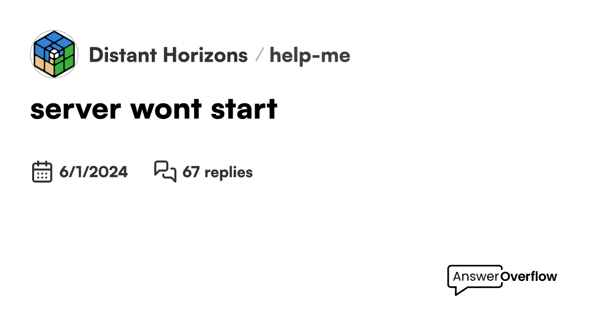 server wont start - Distant Horizons