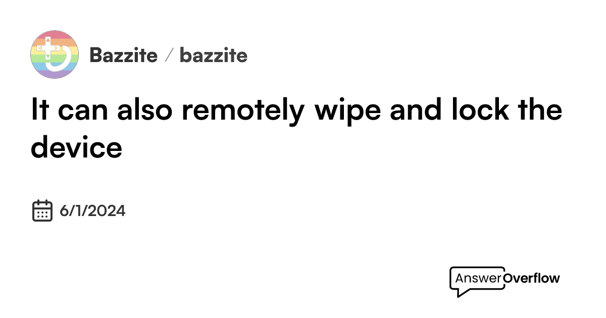 It can also remotely wipe and lock the device - Universal Blue