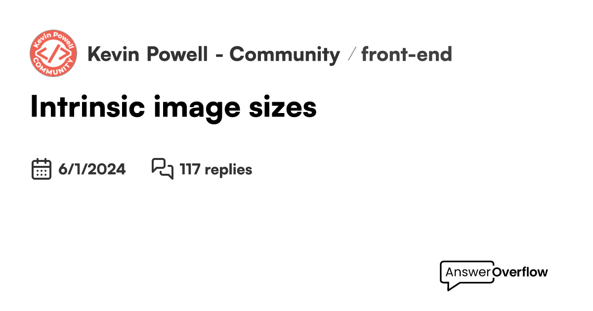 Intrinsic image sizes - Kevin Powell - Community