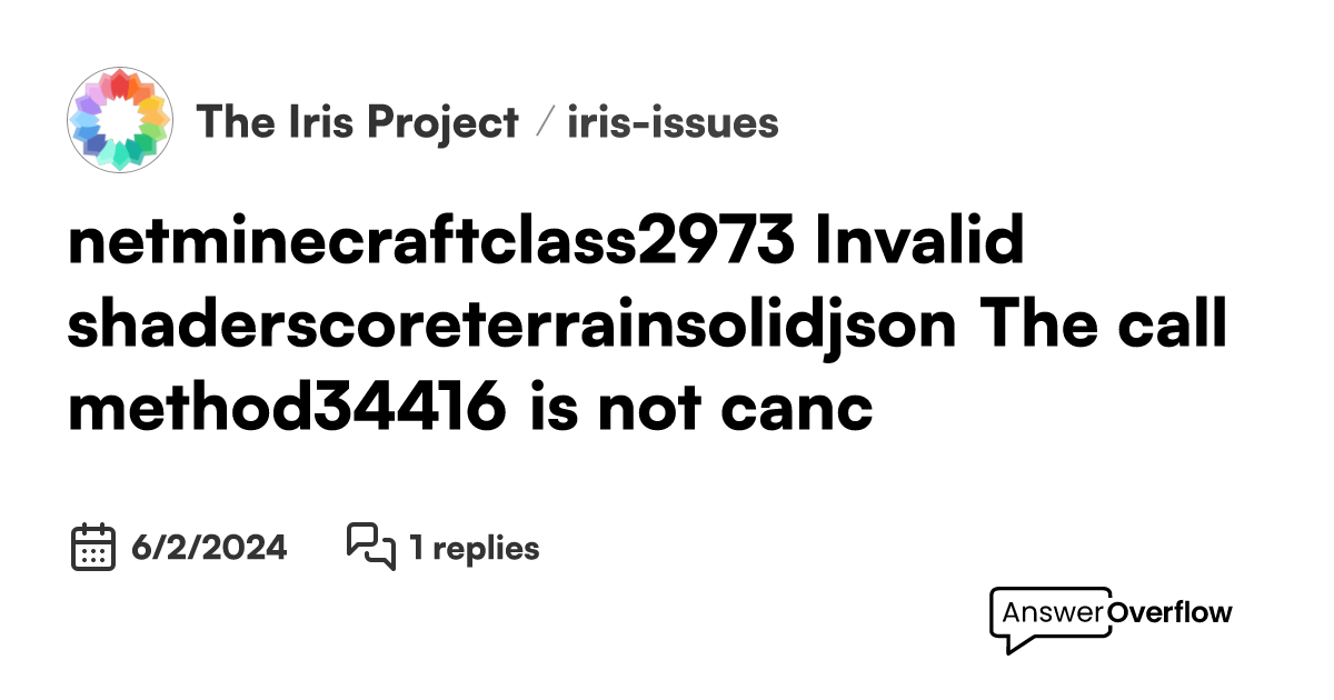 net.minecraft.class_2973: Invalid shaders/core/terrain_solid.json: The call method_34416 is not ...