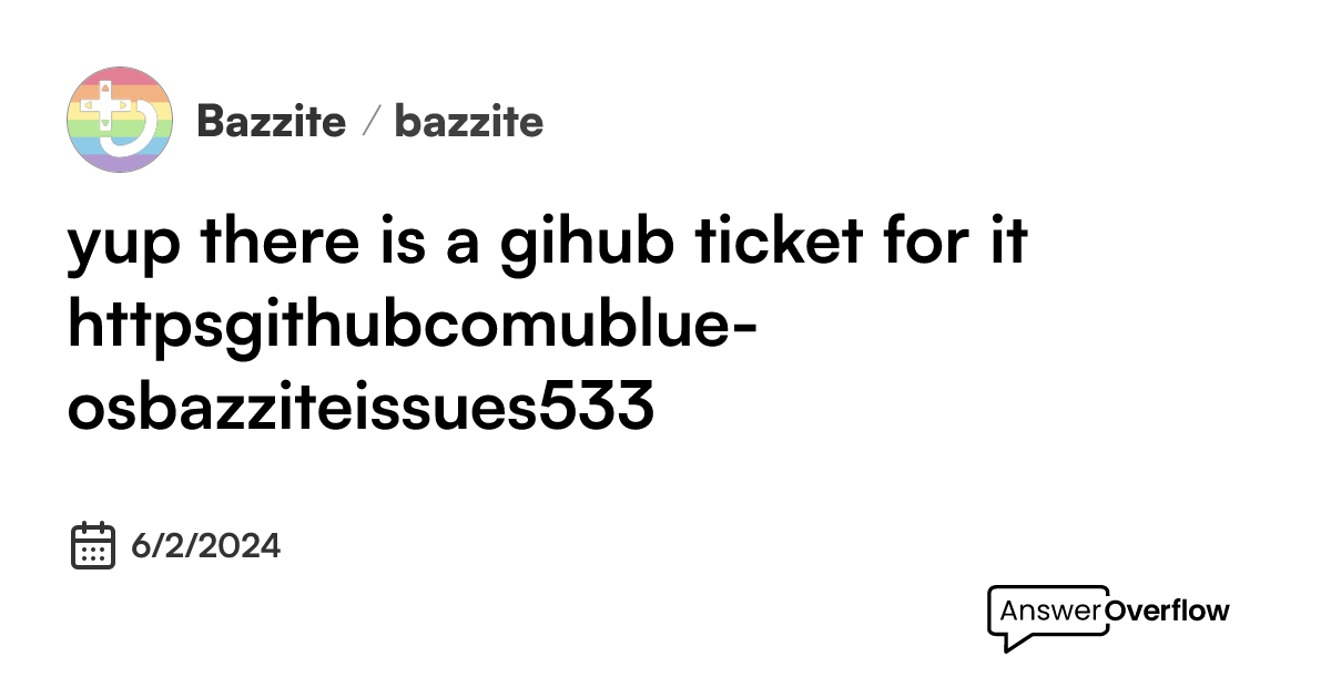 yup there is a gihub ticket for it https://github.com/ublue-os/bazzite/issues/533 - Universal Blue