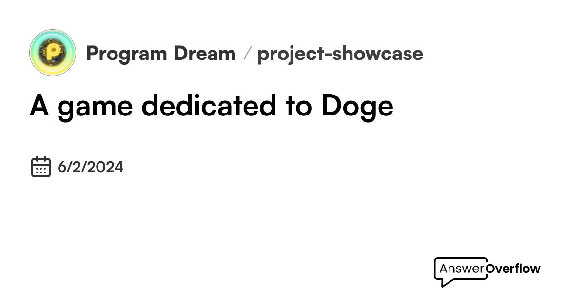 A game dedicated to Doge - Program Dream