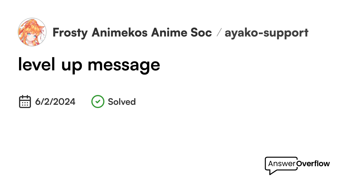 level up message - Animekos | Anime Social Ayako