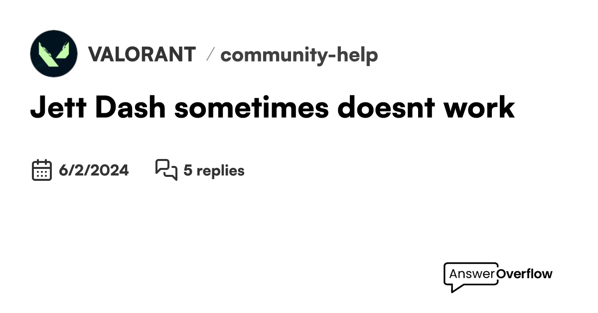 Jett Dash sometimes doesnt work - VALORANT