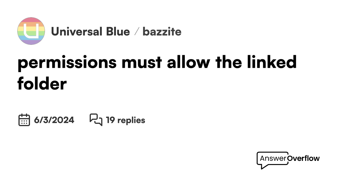 Permissions Must Allow The Linked Folder Universal Blue