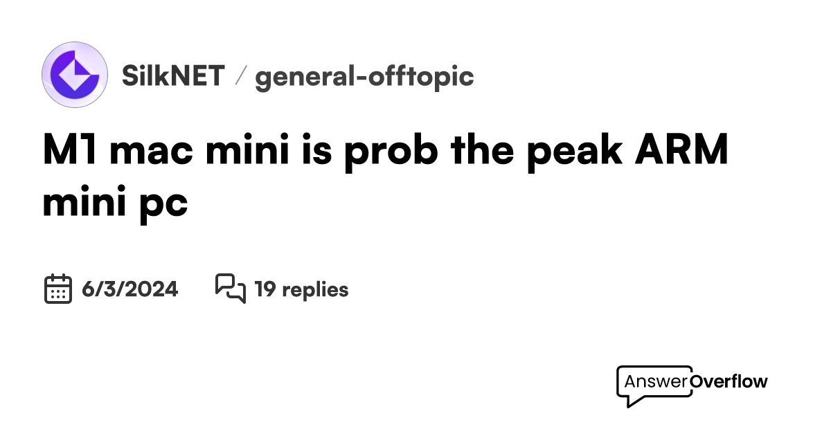 M1 mac mini is prob the peak ARM mini pc - Silk.NET