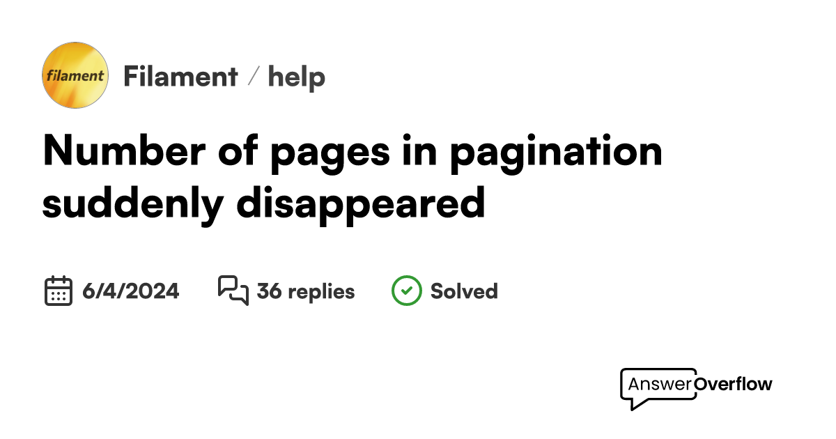 Number of pages in pagination suddenly disappeared - Filament