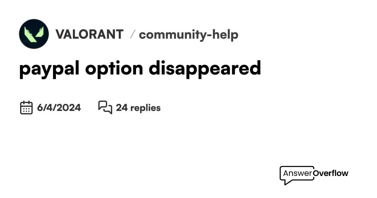 paypal option disappeared - VALORANT
