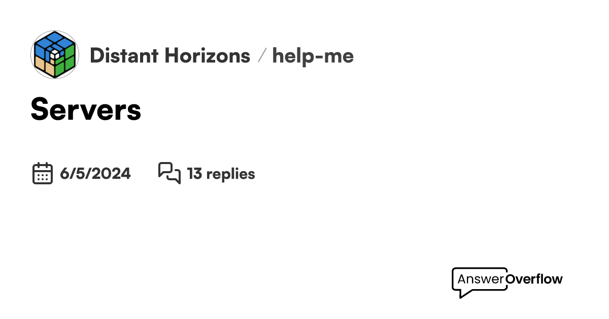 Servers. - Distant Horizons