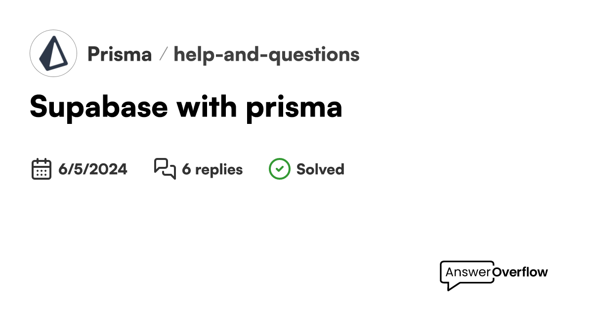 Supabase with prisma - Prisma