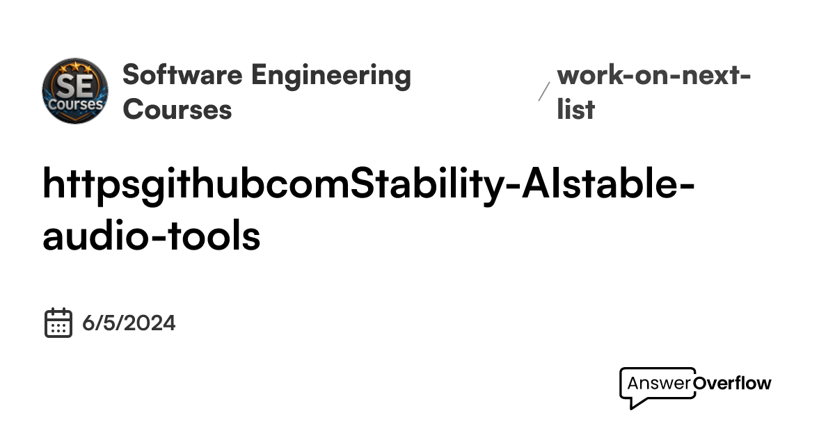 https://github.com/Stability-AI/stable-audio-tools - Software Engineering Courses (SECourses)
