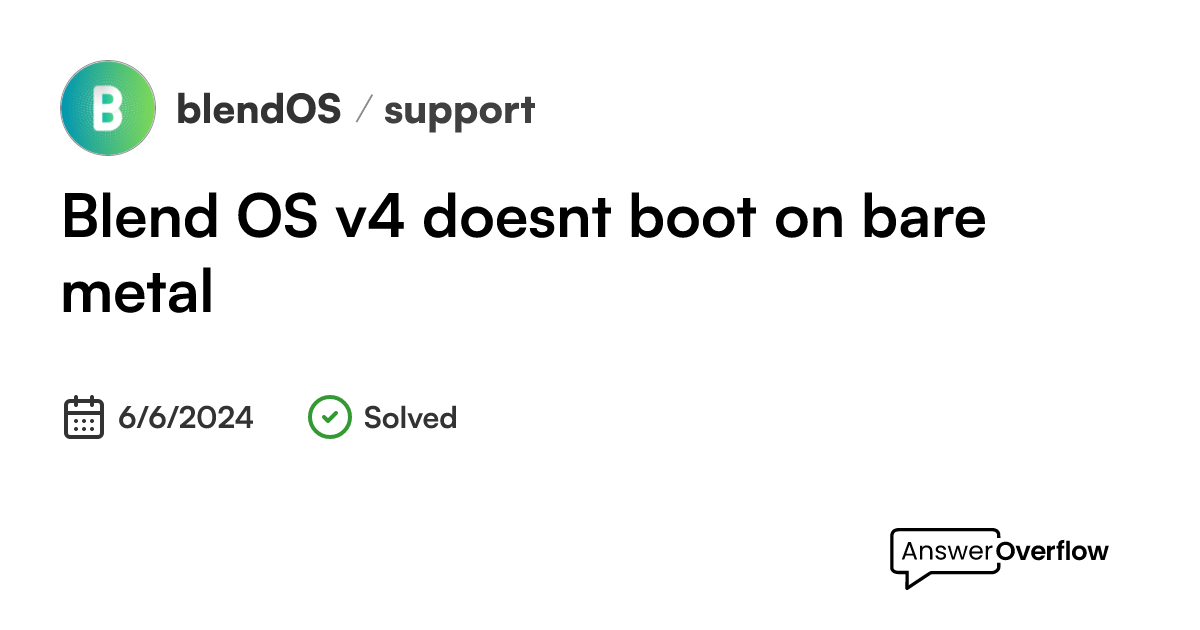 Blend OS v4 doesn't boot on bare metal - blendOS