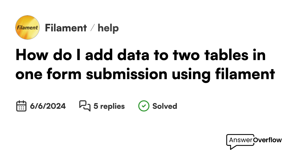 How do I add data to two tables in one form submission using filament? - Filament