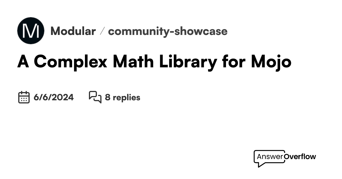A Complex Math Library for Mojo - Modular