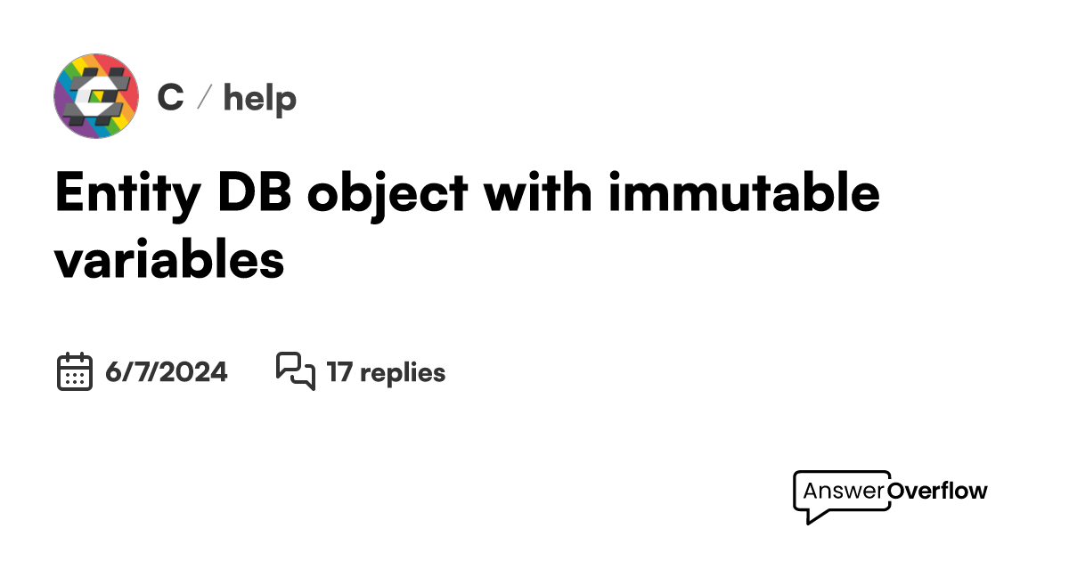 Entity DB object with immutable variables - C#
